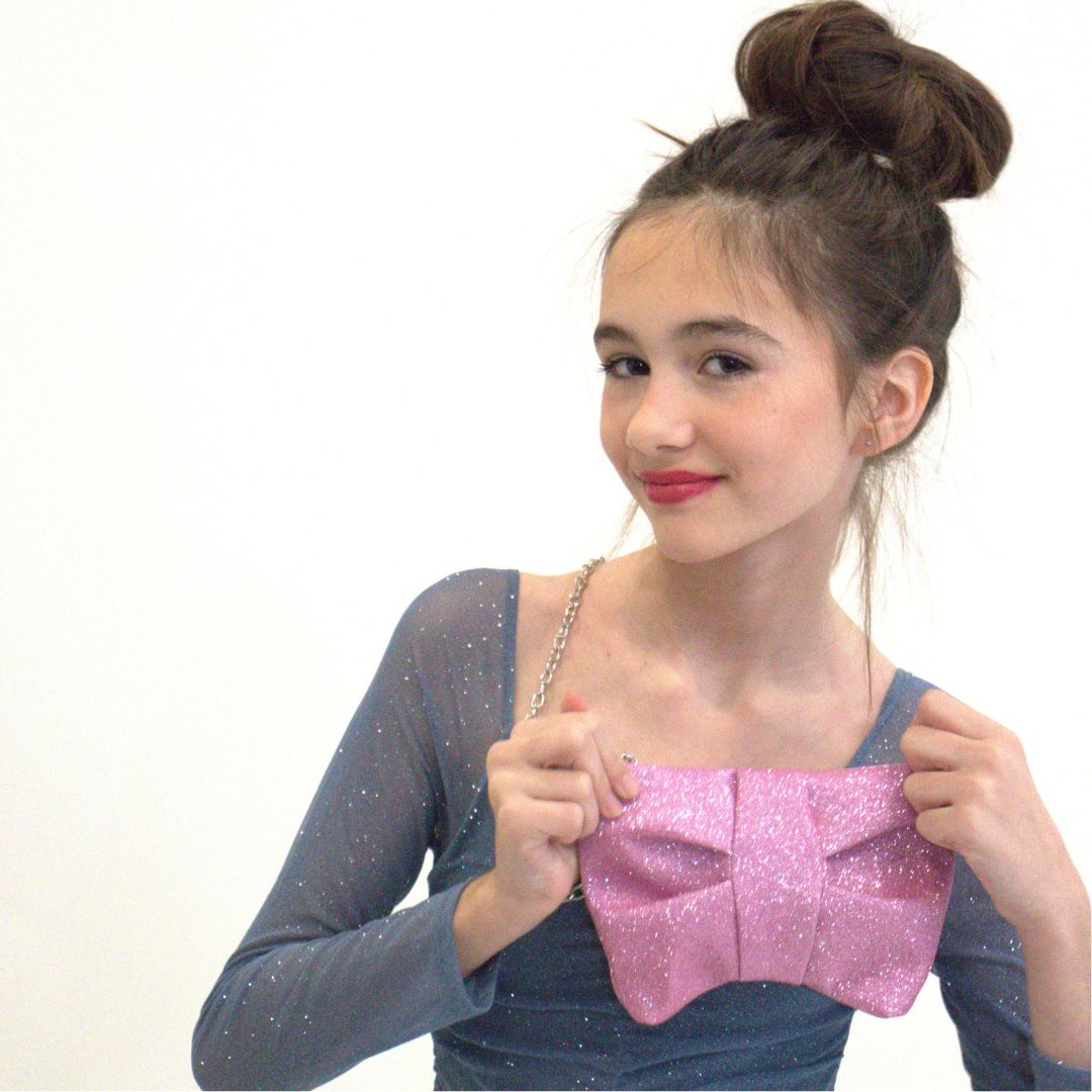 BRANDS :: YUKO.B :: Τσαντάκια βόλτας :: Yuko B: Τσαντάκι ώμου Moon σχέδιο φιόγκος-Ροζ με ...